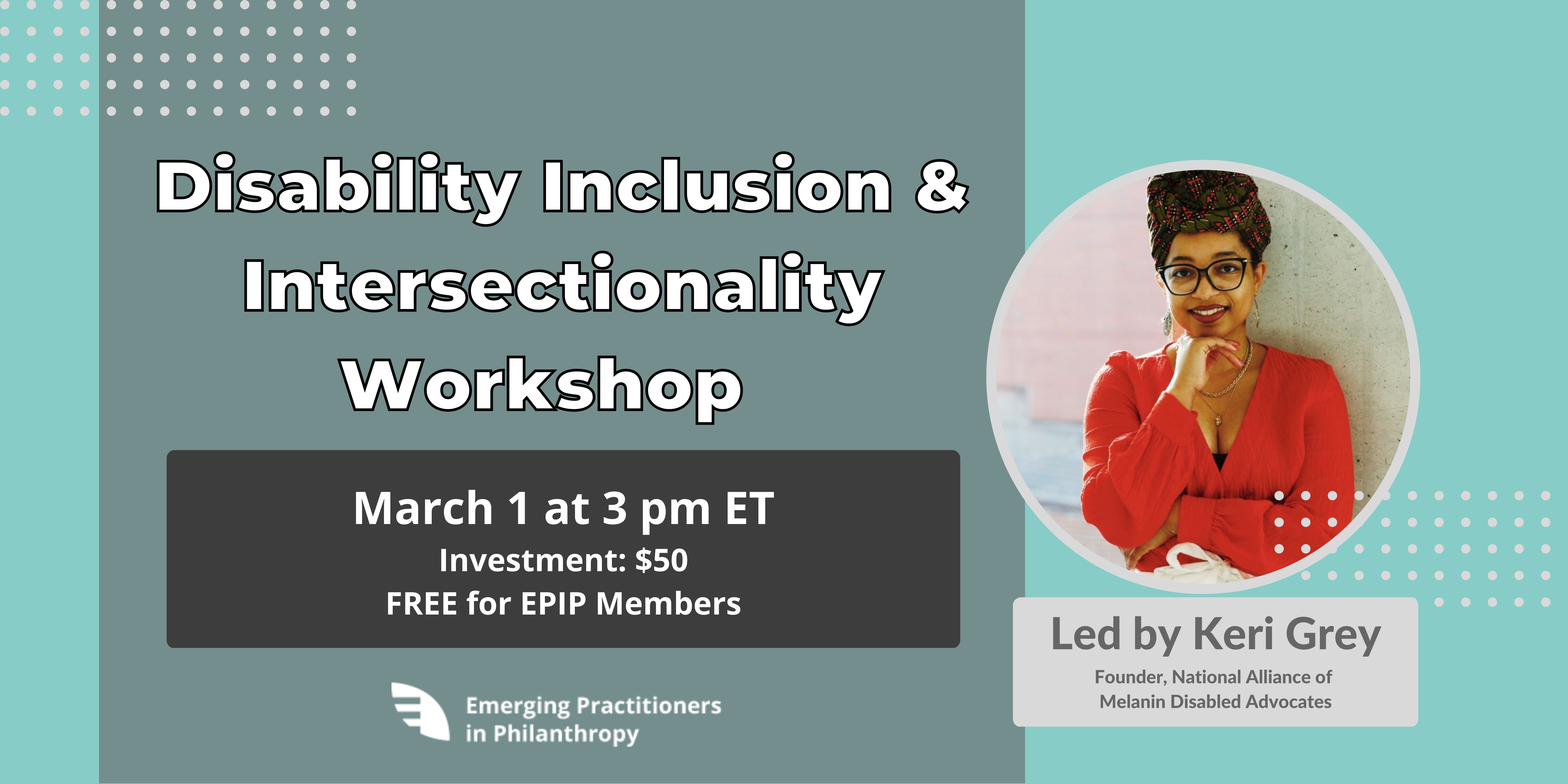 Disability Inclusion and Intersectionality - EPIP: General Registration
