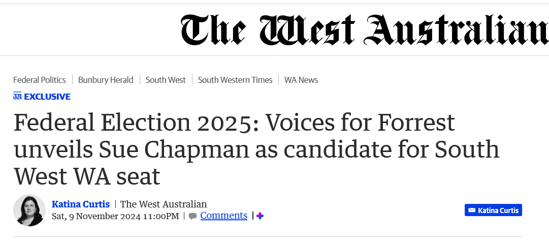 Launch: The West - Sue Chapman for Forrest