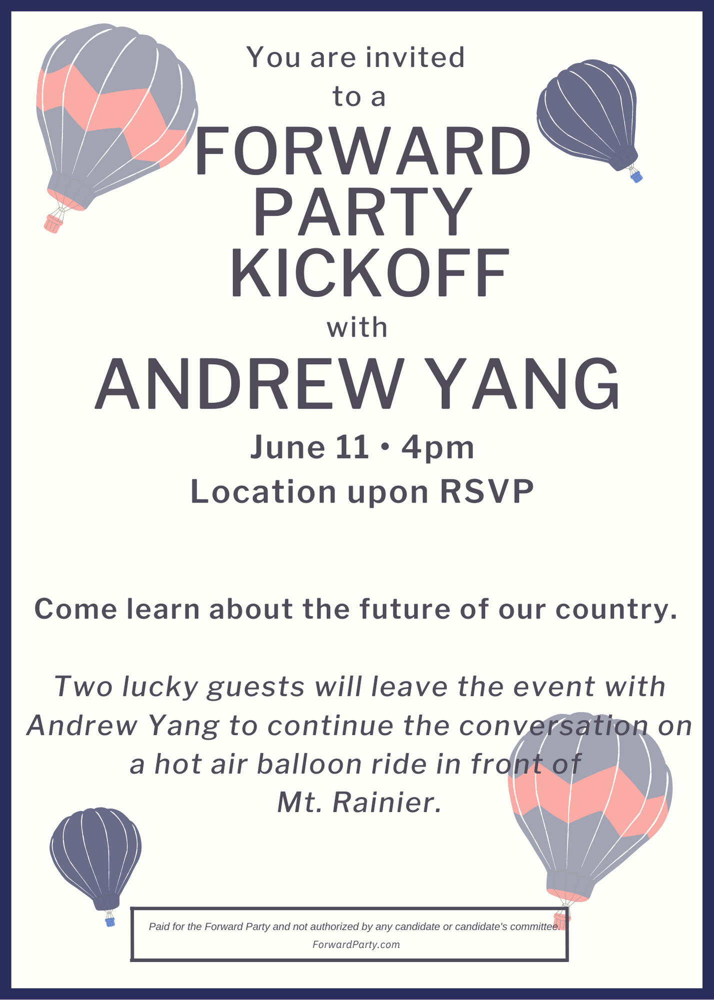 Seattle Forward Party Kickoff With Andrew Yang