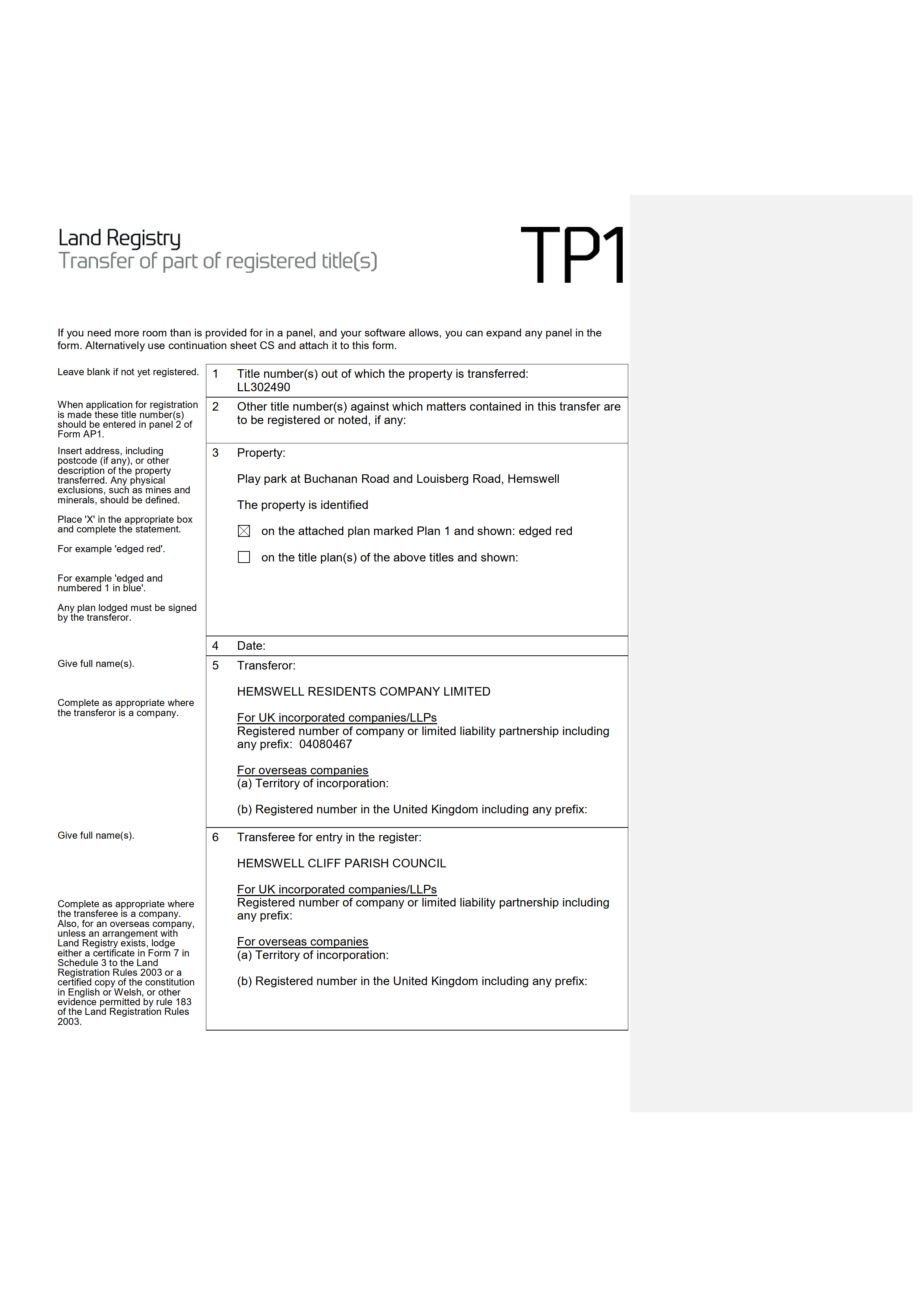 TP1 - BR - Hemswell Cliff Parish Council