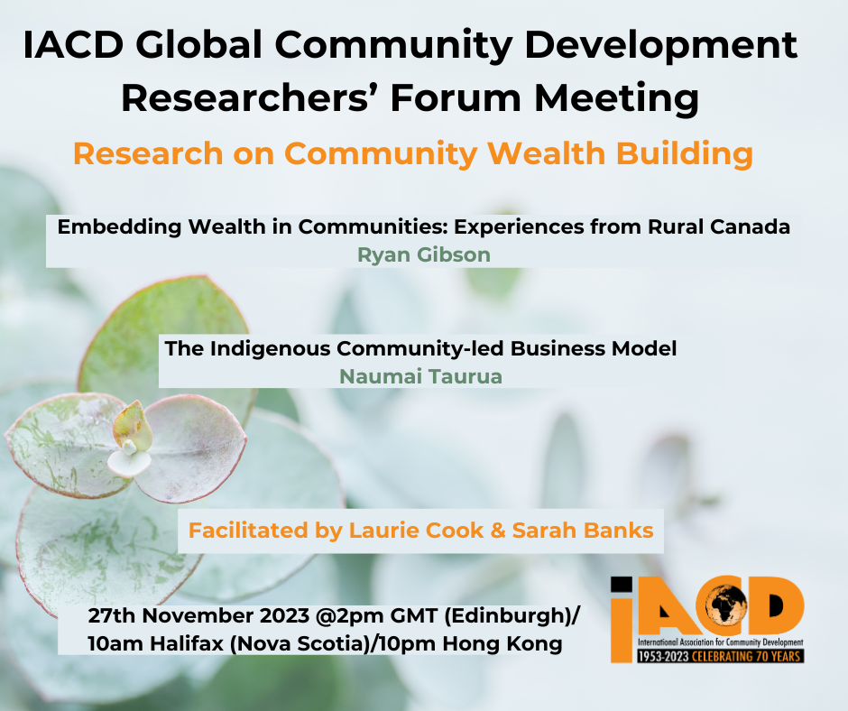 Community Development Researchers' Forum - International Association ...