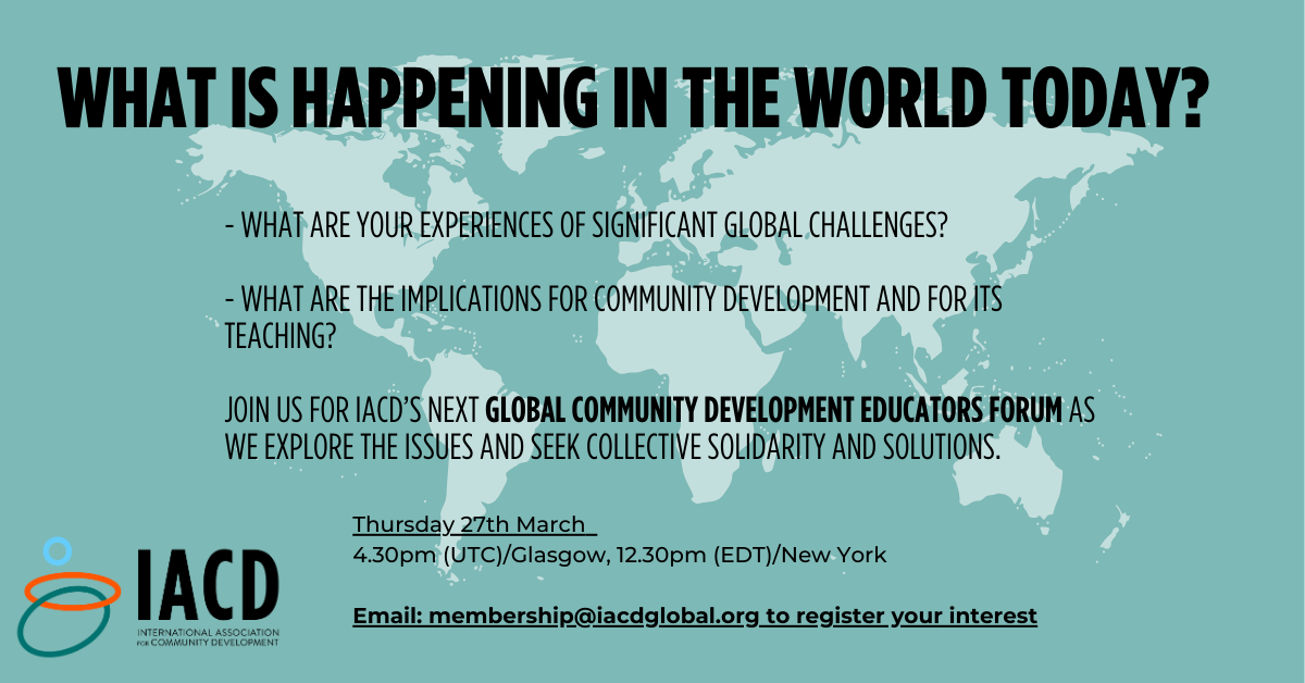 IACD Global Community Development Educators Forum Meeting 27th March ...