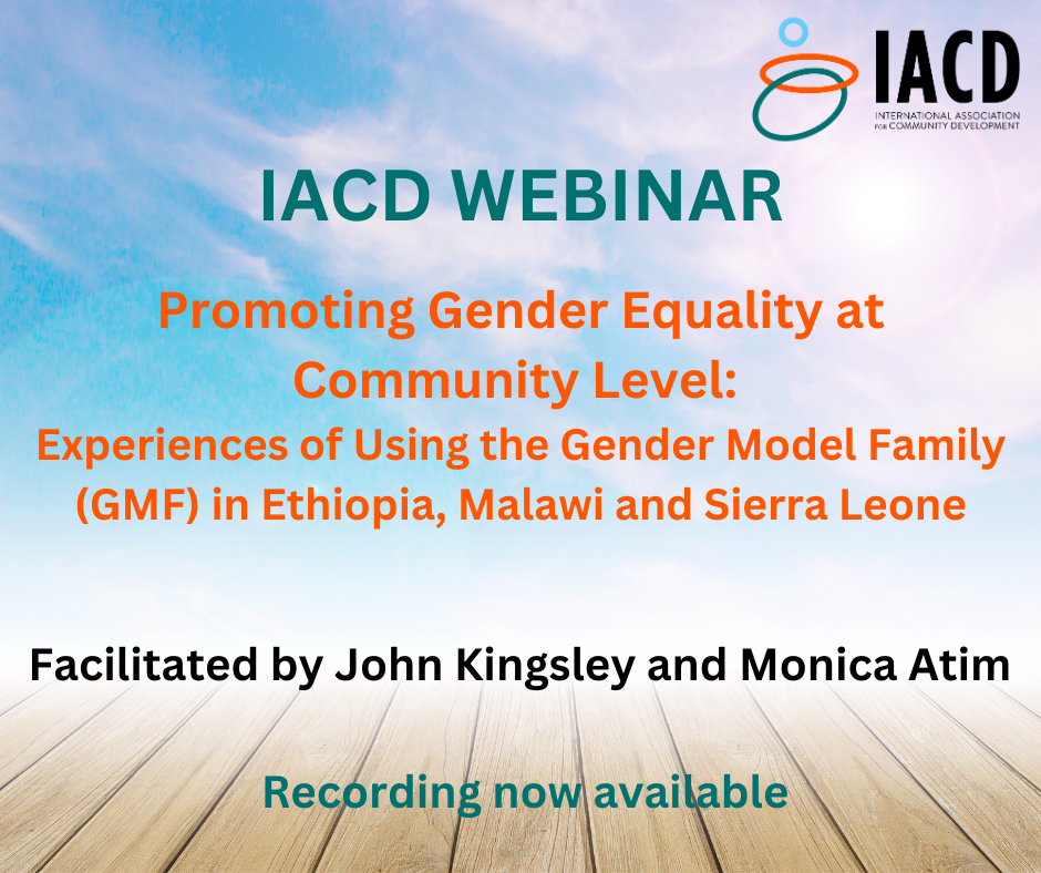 Recording now available! IACD Webinar: Promoting Gender Equality at ...