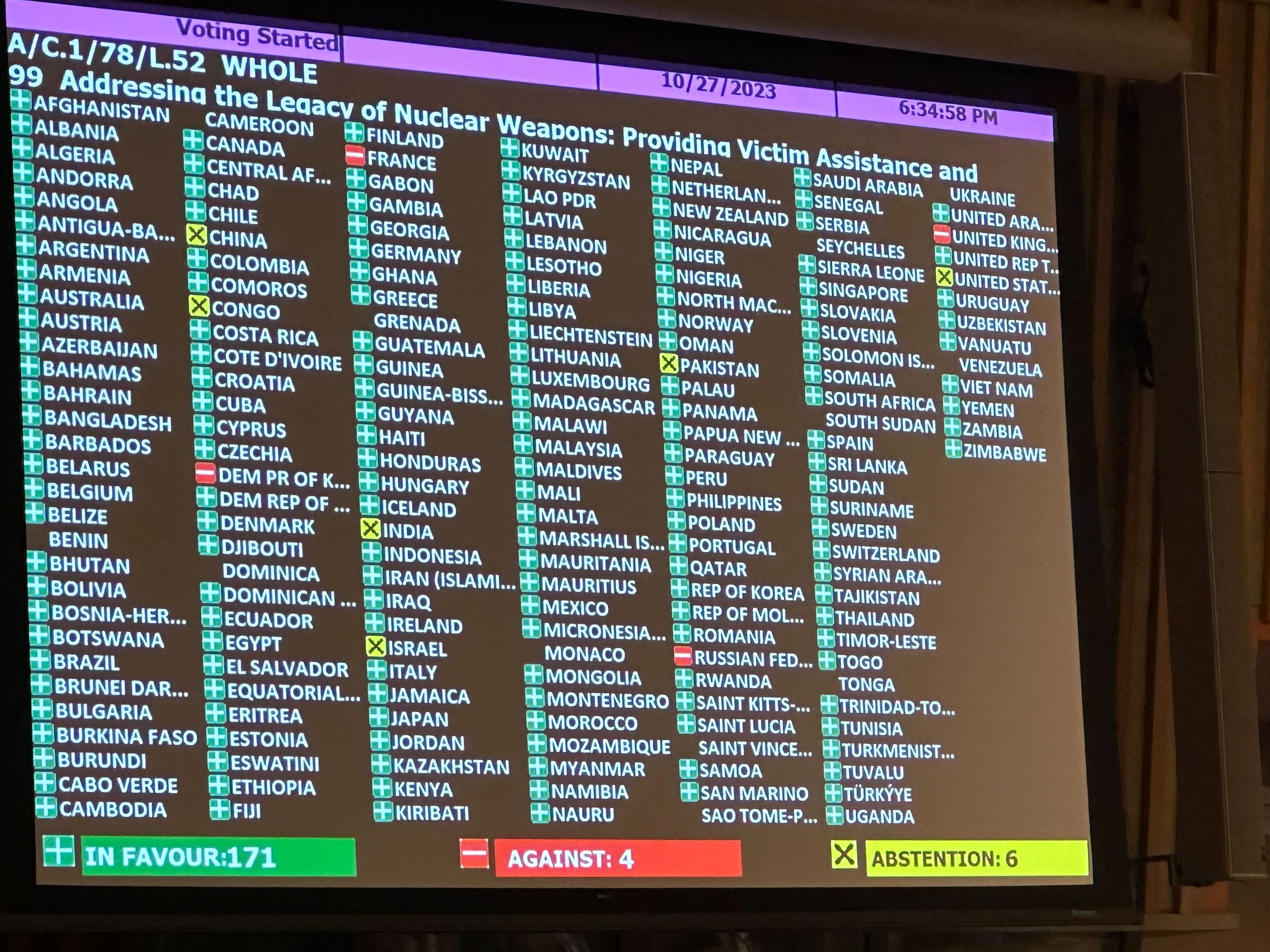 UN First Committee results in first ever resolution on providing victim ...