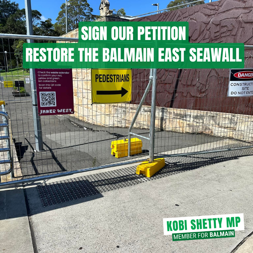 Restore the Balmain East Seawall