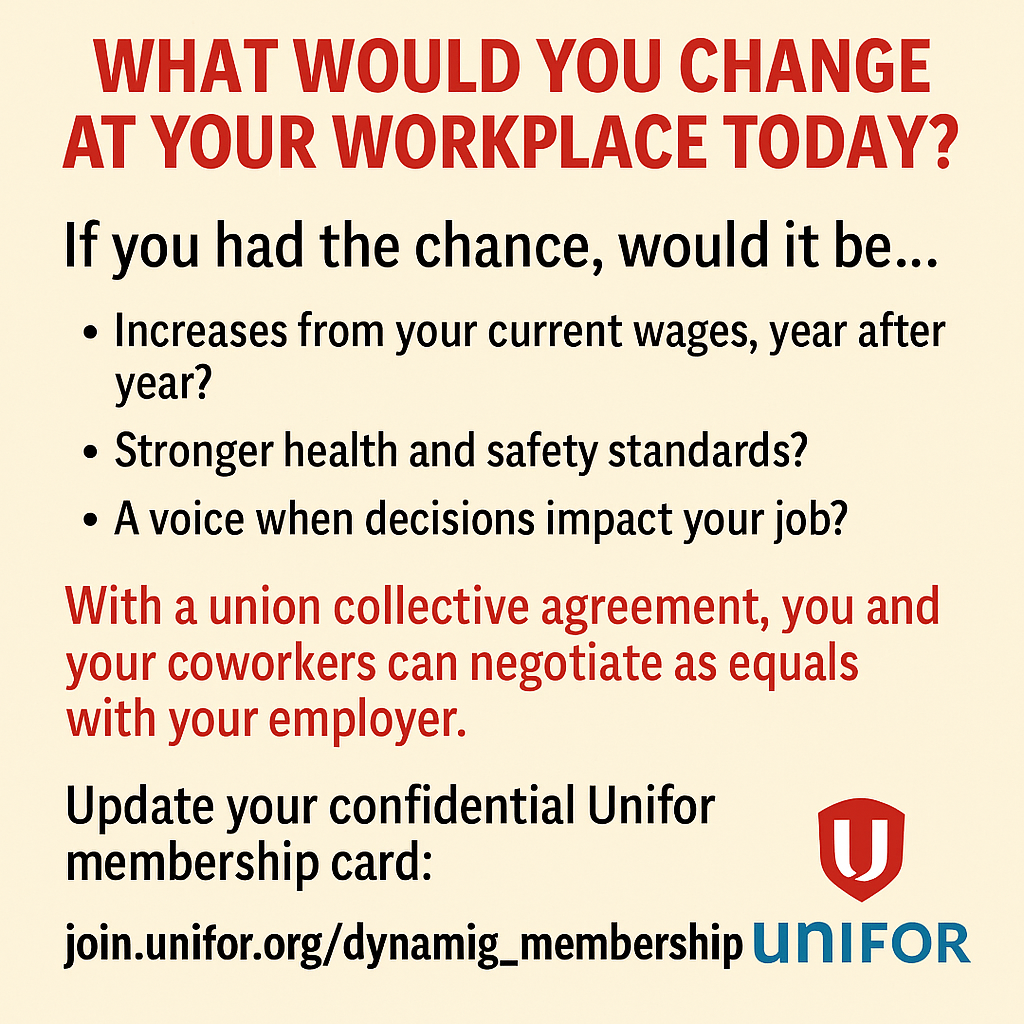 Update Your Card – Help Shape the Future at DYNA-MIG - Join Unifor