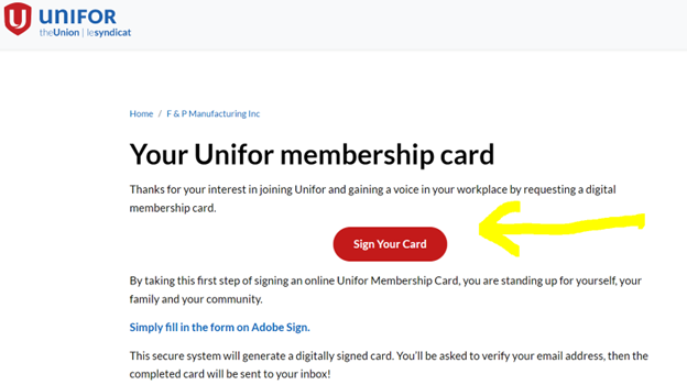 How to sign a Unifor Digital membership card - Join Unifor