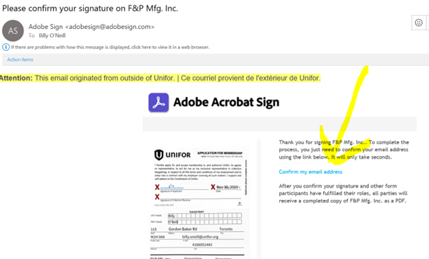 How to sign a Unifor Digital membership card - Join Unifor