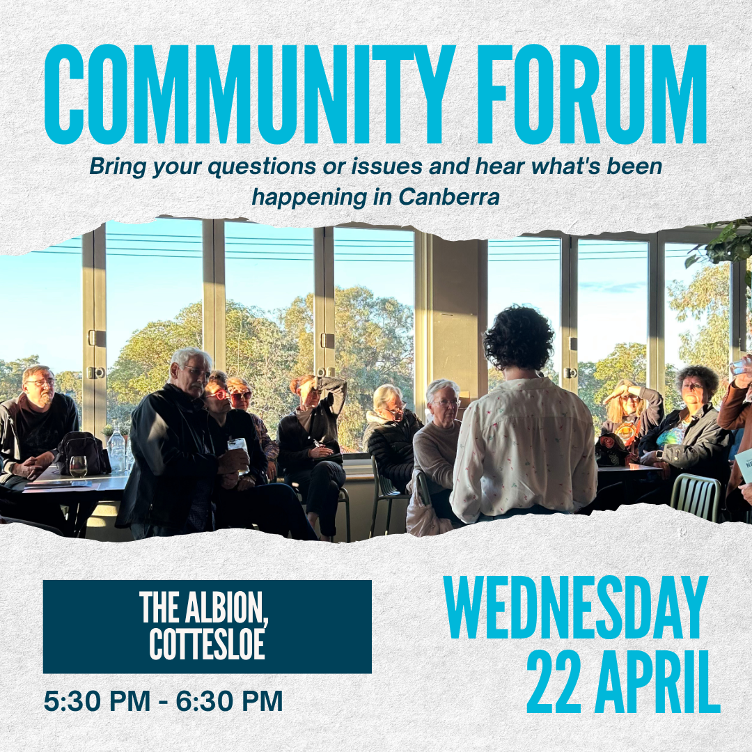 April Community Forum - Kate Chaney
