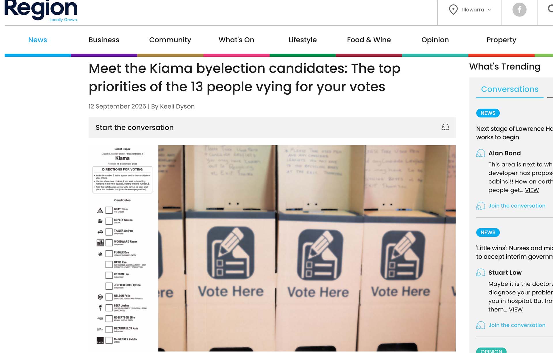 Meet the Kiama byelection candidates: The top priorities of the 13 ...