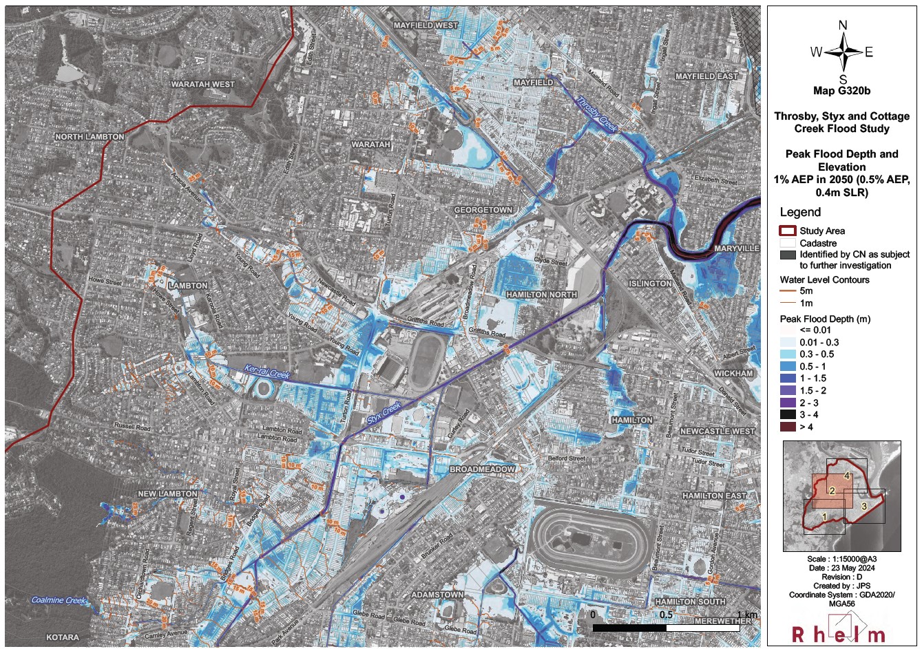 Newcastle Flood Risk Map_Map 2 of 4 2050 - Climate Ready Newcastle