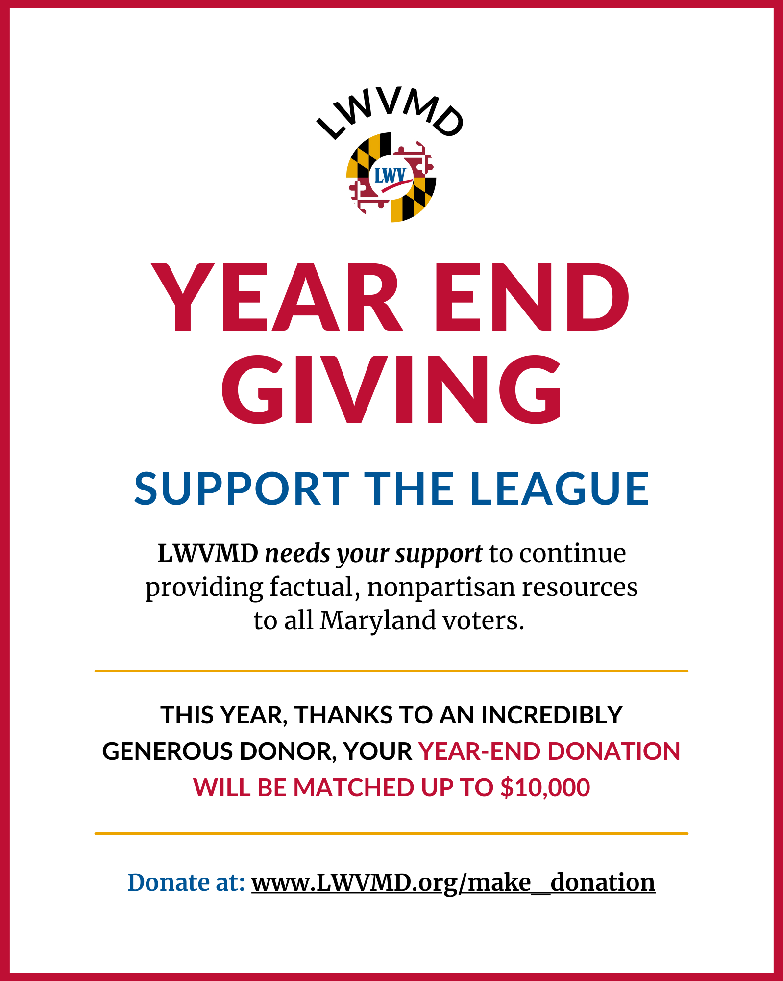 Year End Giving 2024 - LWVMD