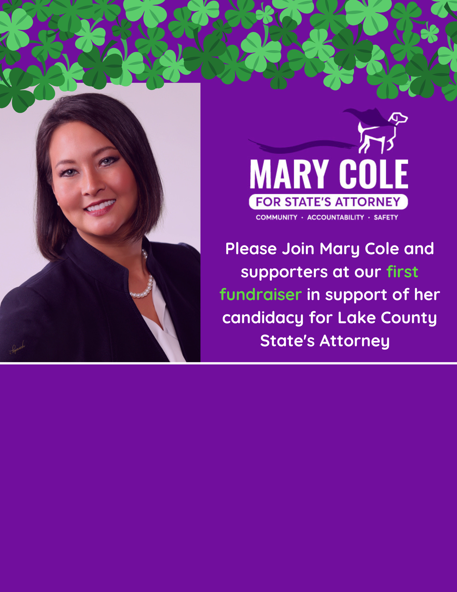 Fundraiser at Mickey Finn's in Libertyville - Mary Cole for Lake County State's Attorney