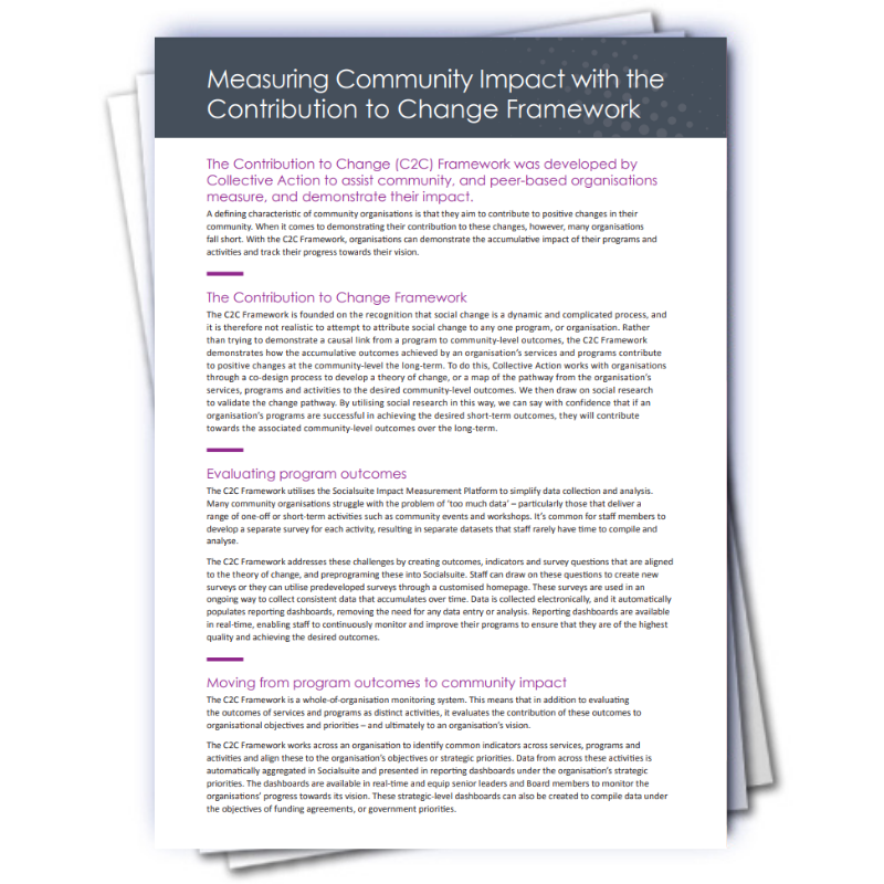 Measuring Community Impact with the Contribution to Change Framework ...