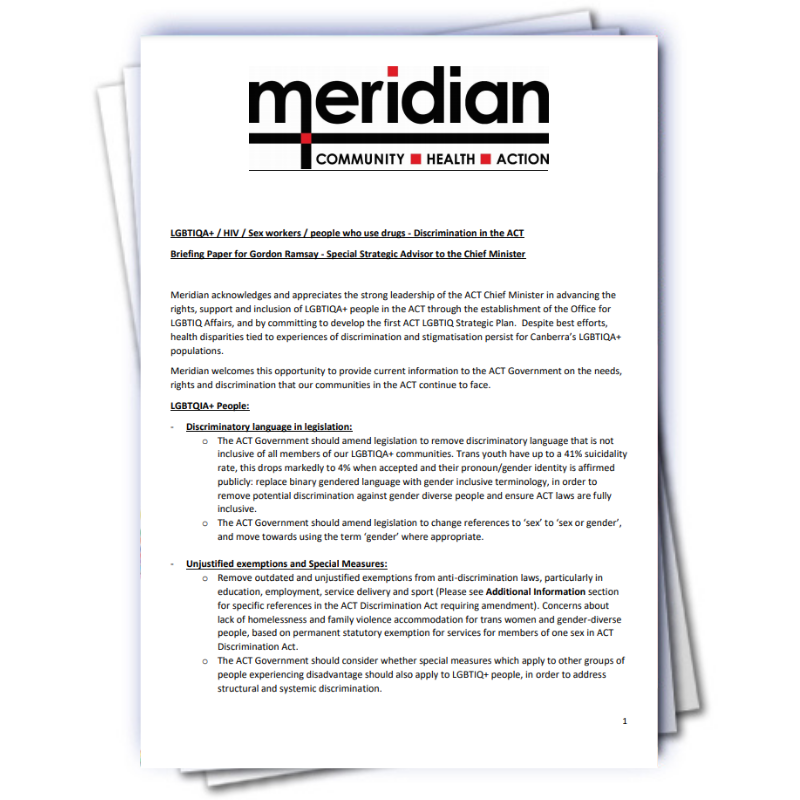 Discrimination Briefing Paper - Meridian