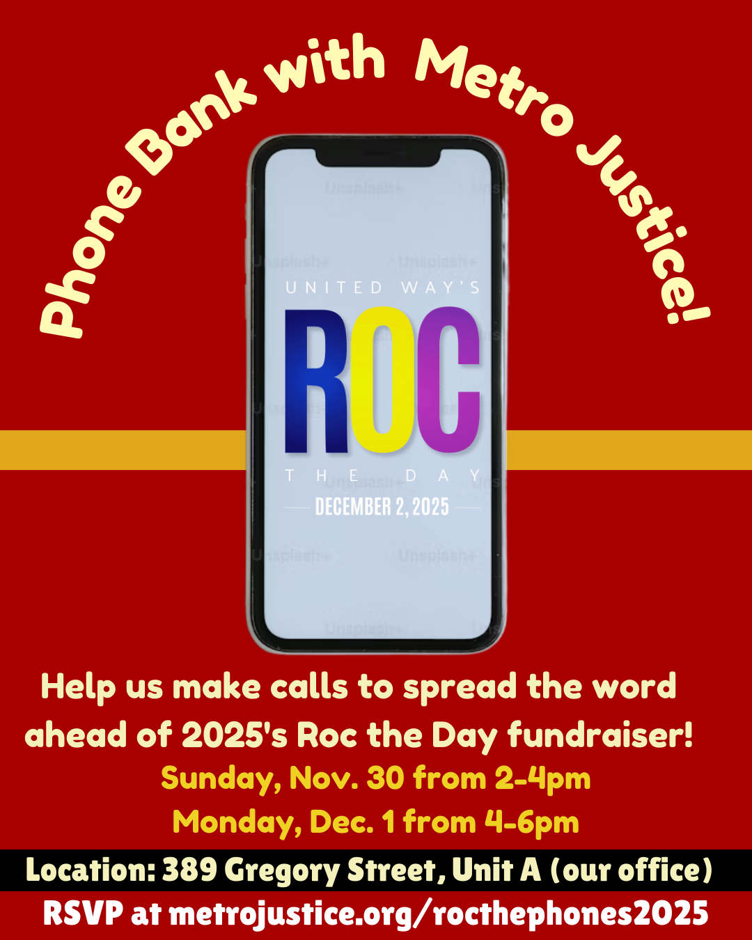 Roc the Phones - Phone Bank for Roc the Day 2025 - Metro Justice