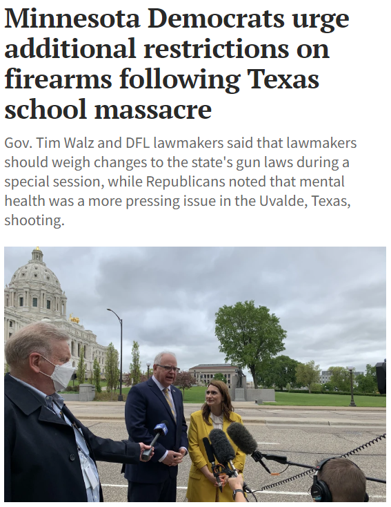 Tim Walz: "We need more gun control" - Minnesota Gun Rights