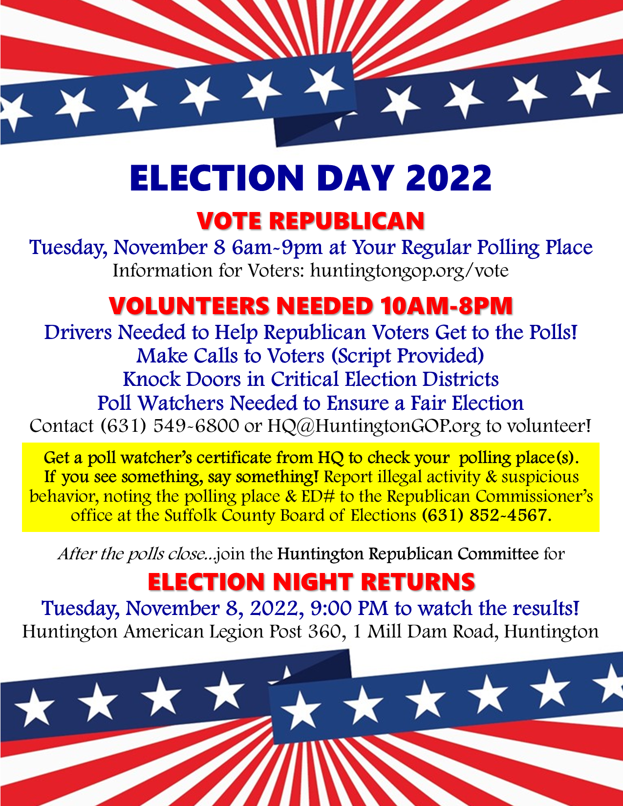 Election Day 2022 - Huntington GOP 2023 PRMG