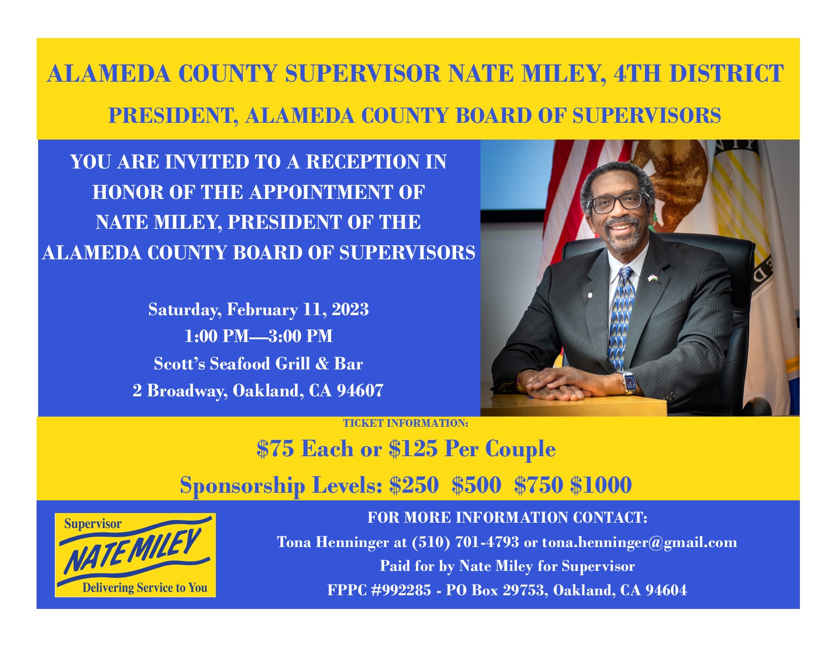 Celebrating Supervisor Miley's Appointment as President of BOS - Nate ...