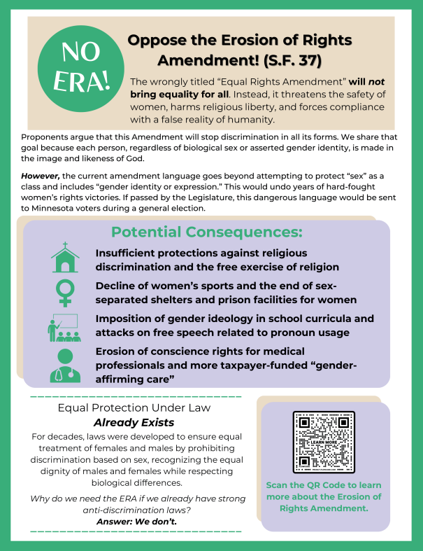 Rally to Oppose the Erosion of Rights Amendment (S.F. 38, ERA)