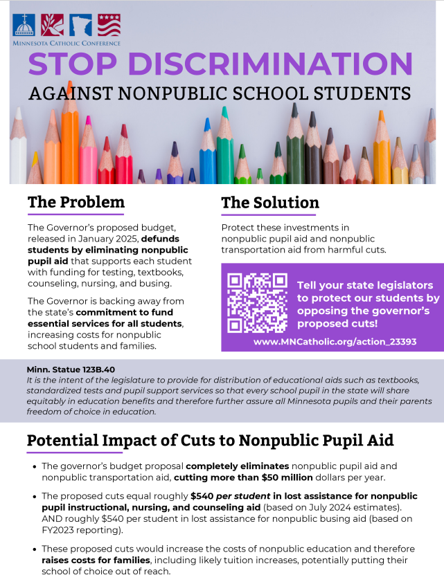 Stop Discrimination Against Nonpublic School Students - Minnesota ...