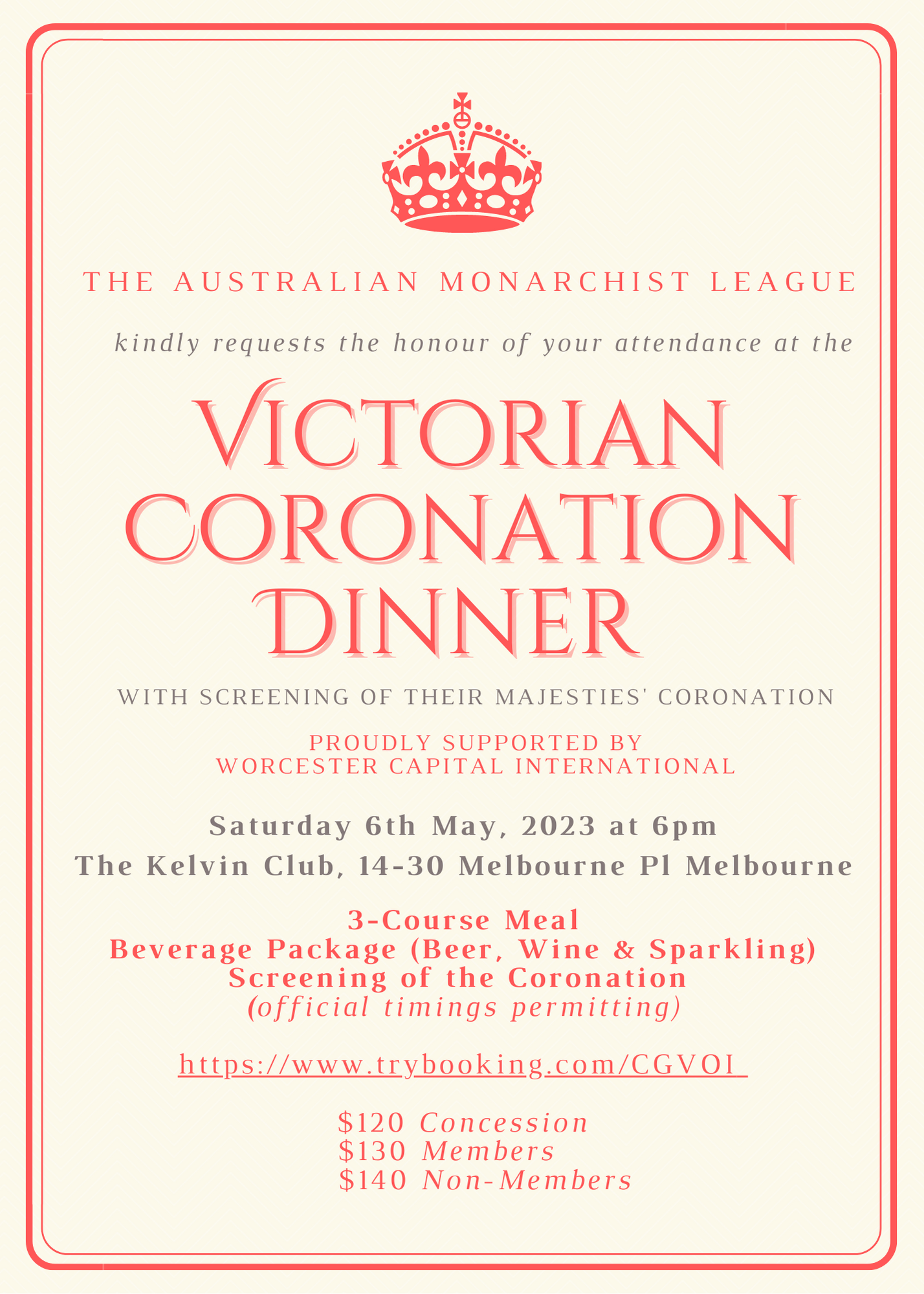 Victorian Coronation Dinner - Australian Monarchist League