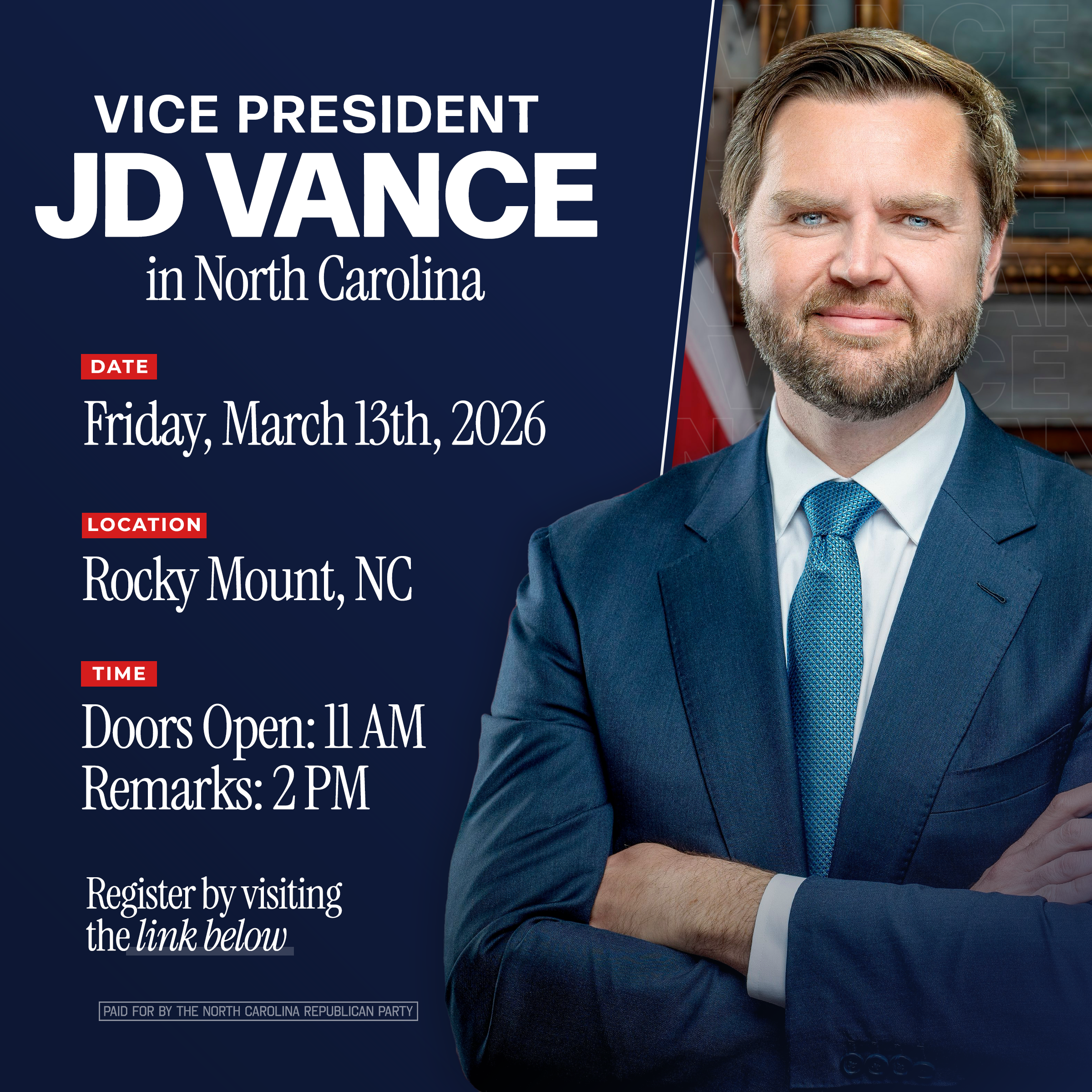 Vice President JD Vance Visiting Rocky Mount! - North Carolina ...