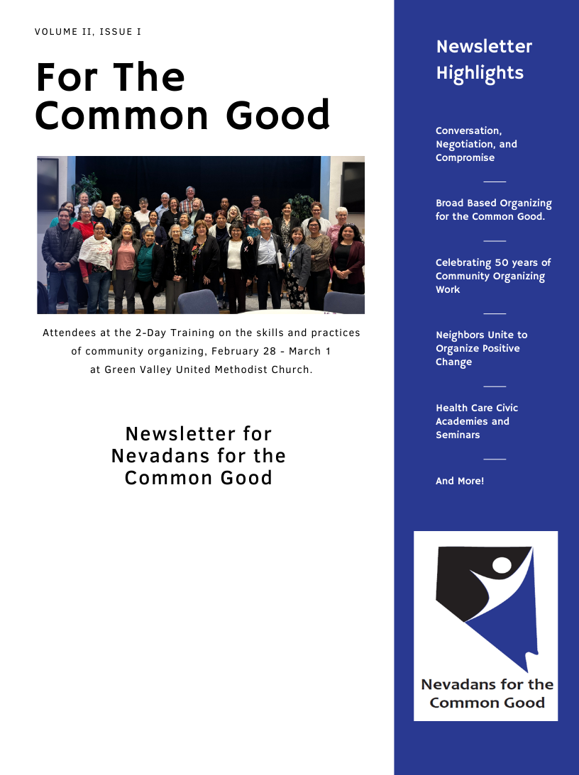 For the Common Good, Volume 2: Issue 1 - Nevadans for the Common Good
