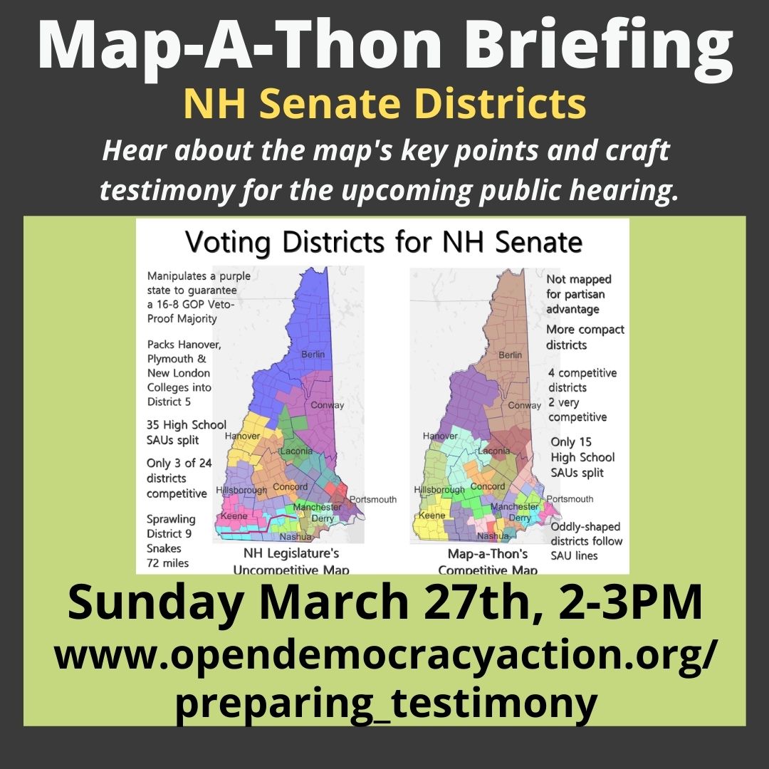 Preparing Testimony for the Senate Maps Hearing - Open Democracy Action