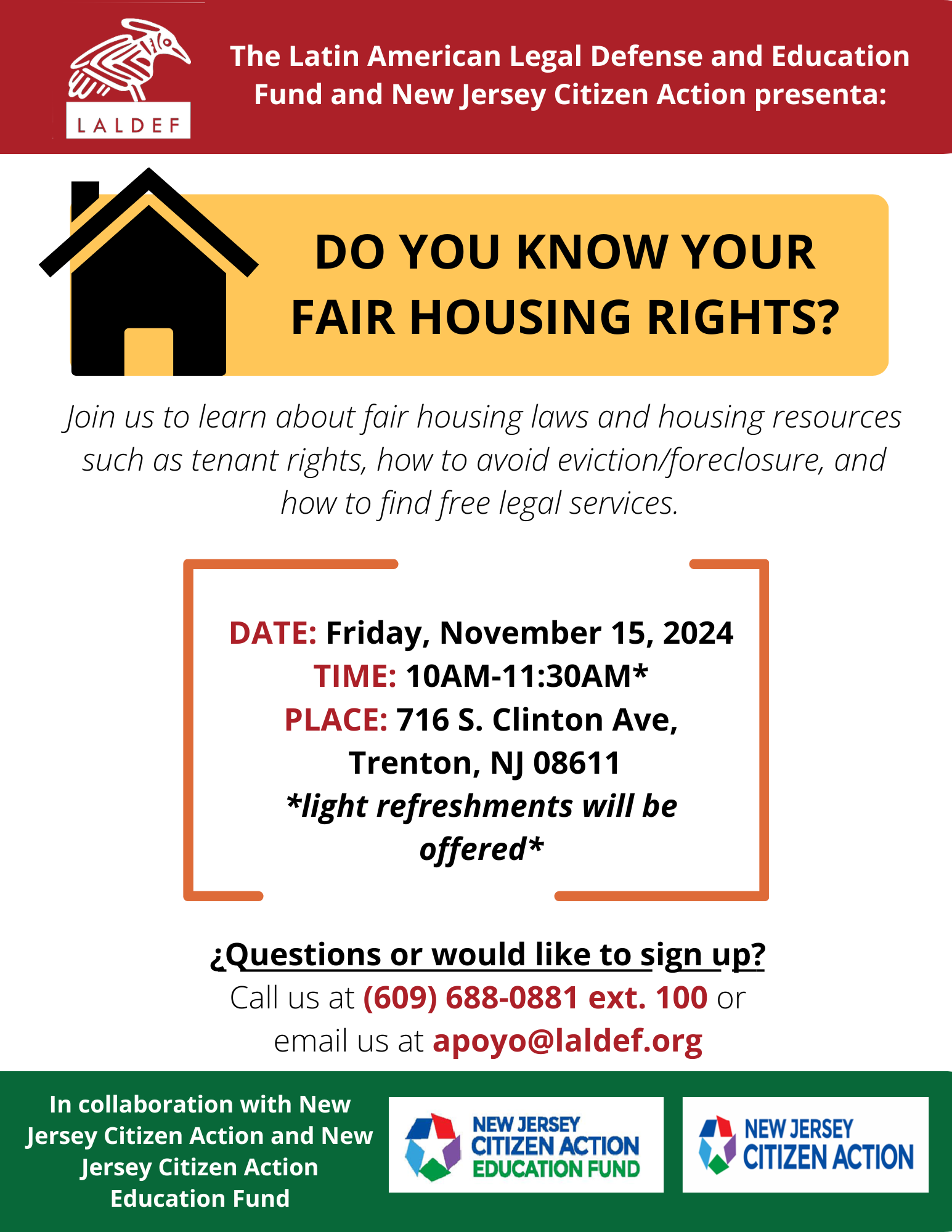 Fair Housing Workshop - New Jersey Citizen Action