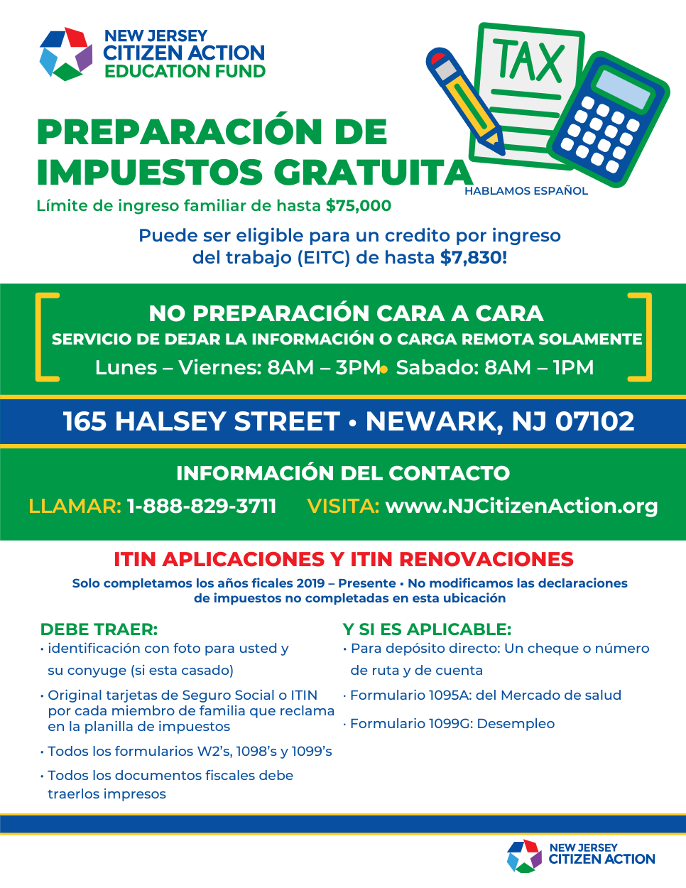 Free Tax Prep - New Jersey Citizen Action