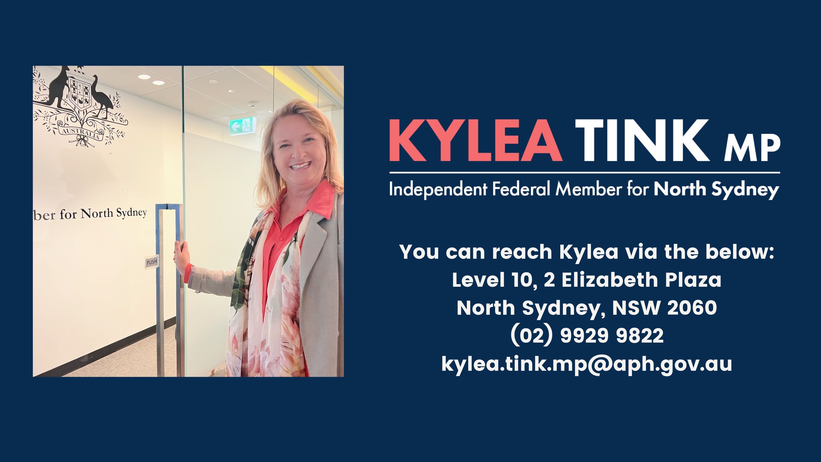 Kylea Tink Independent Federal Member for North Sydney