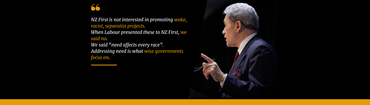 Winston Peters: “Co-governance and Separatism” Speech - New Zealand First