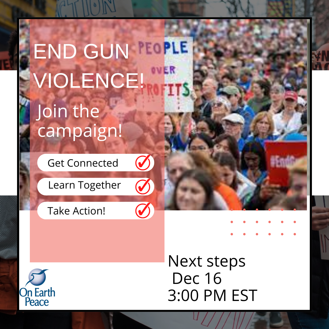 Gun Violence Campaign Dec Meeting - On Earth Peace