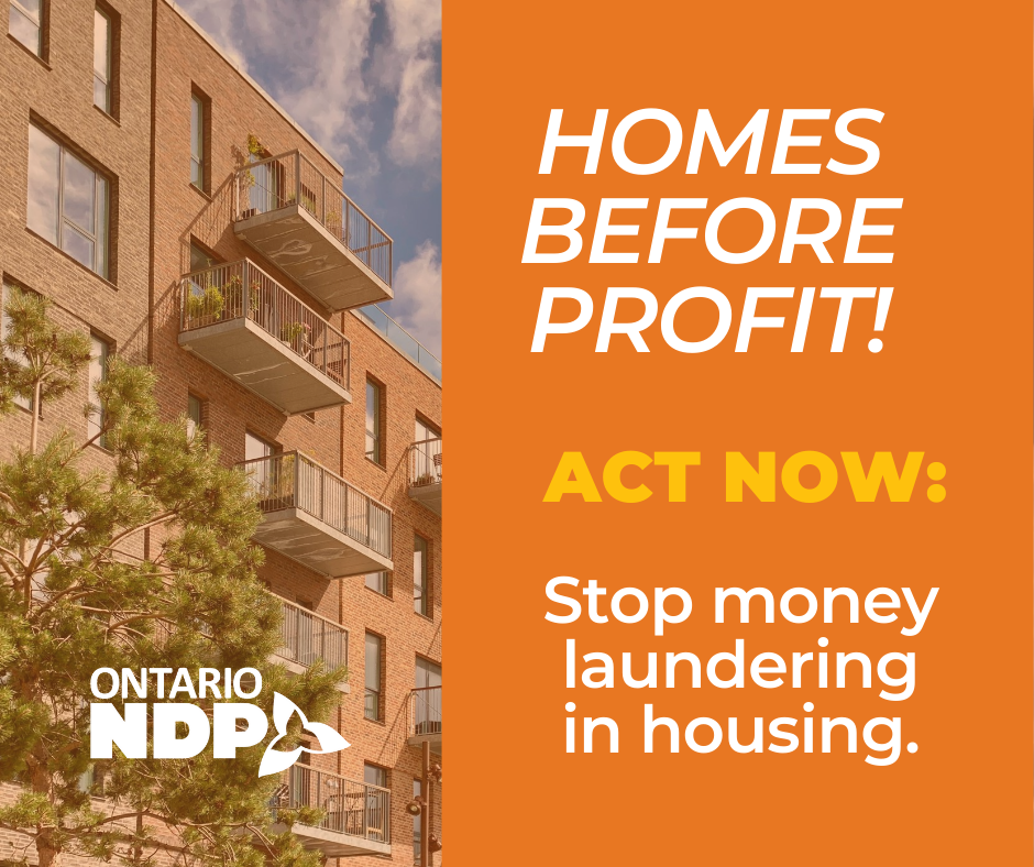 NDP MPPs introduce anti-money laundering bill to make homes affordable ...