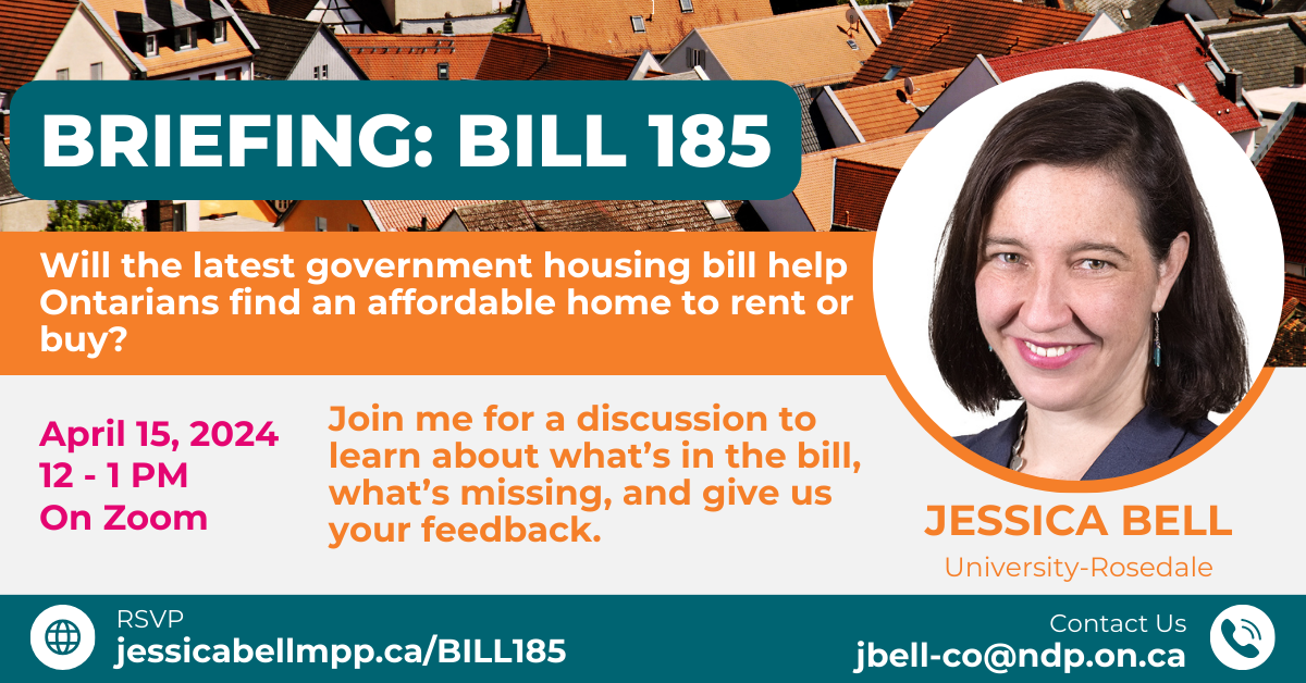 Briefing: Bill 185 - Jessica Bell