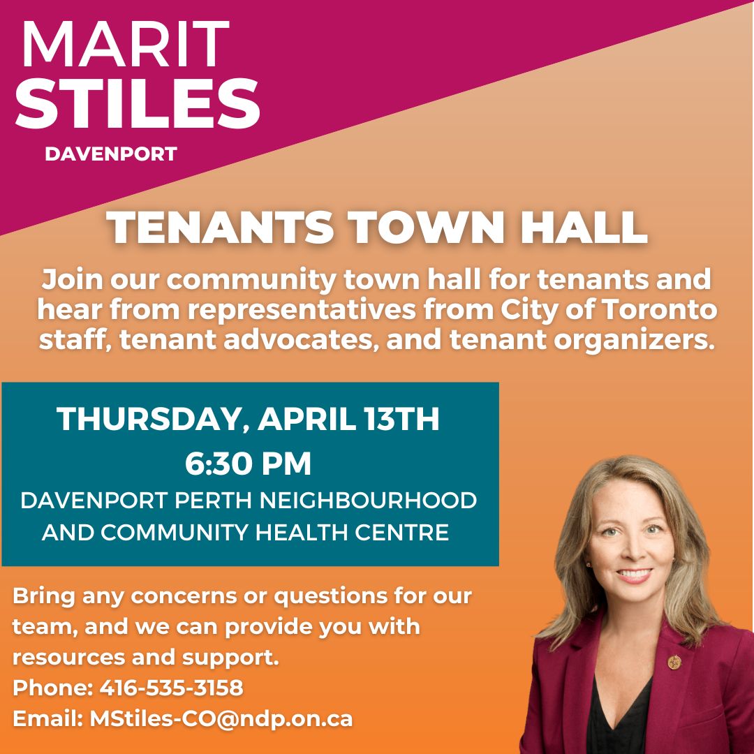 Davenport Tenants Town Hall - Marit Stiles