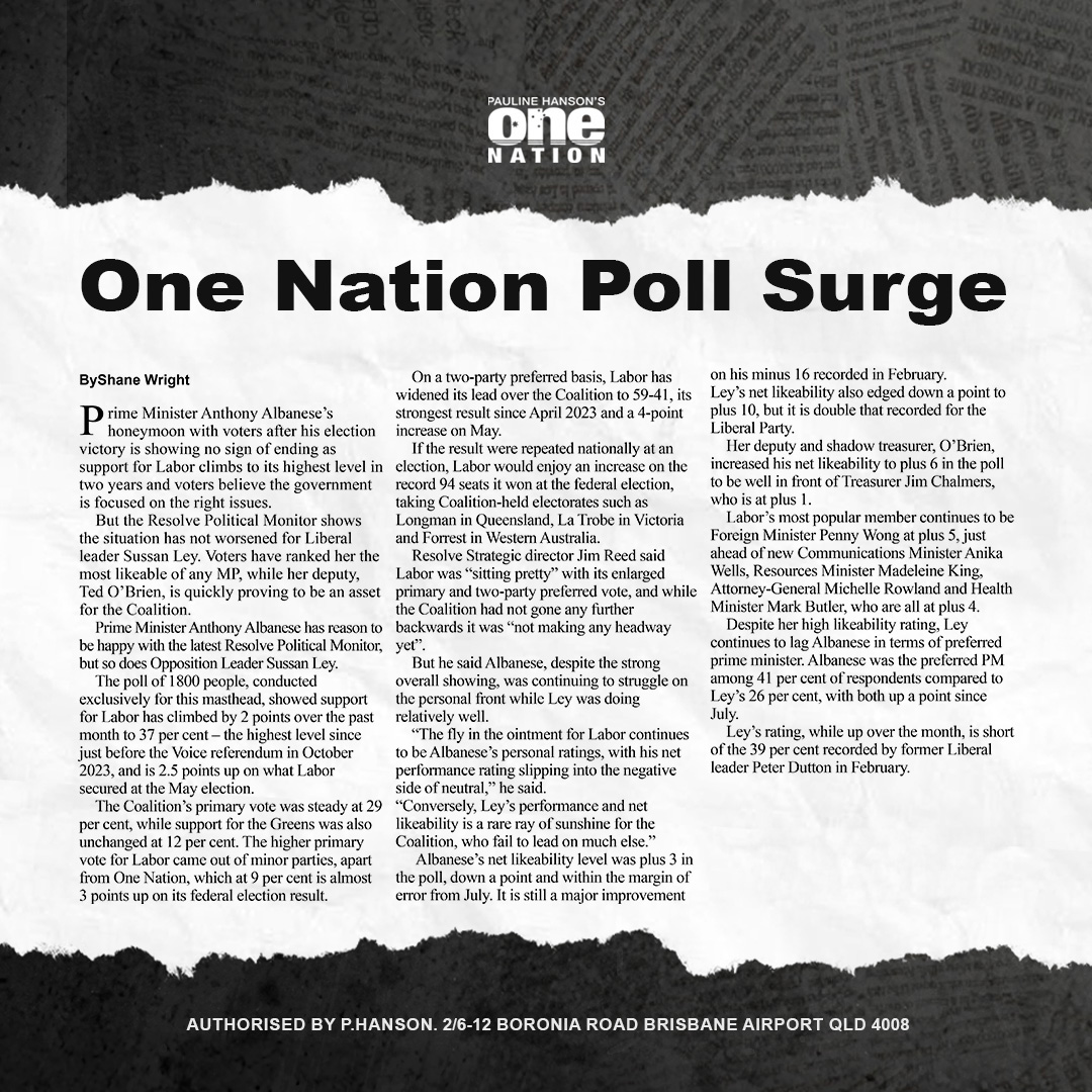 One Nation Poll Surge