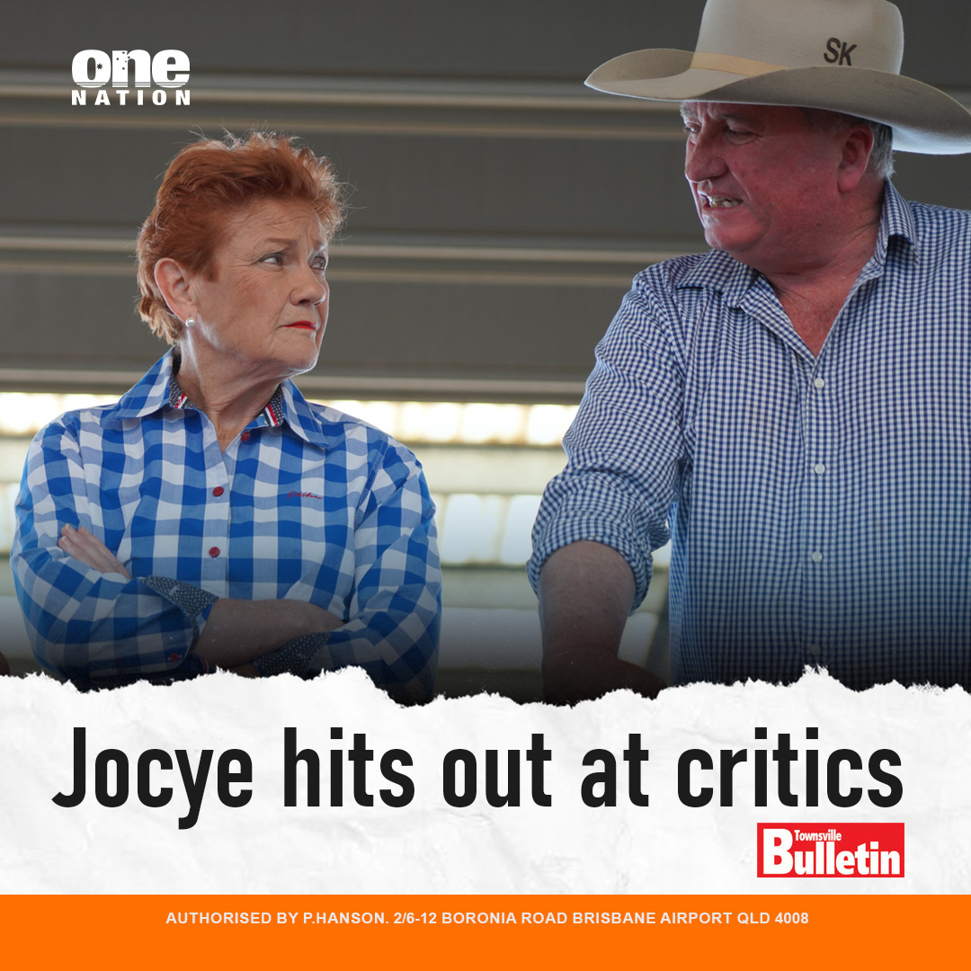 Joyce hits out at critics - Pauline Hanson's One Nation