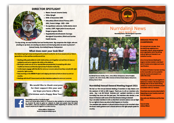 03-Newsletter August 2021 - Nurrdalinji Aboriginal Corporation