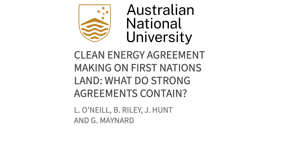 Clean Energy Agreement Making on First Nations Land