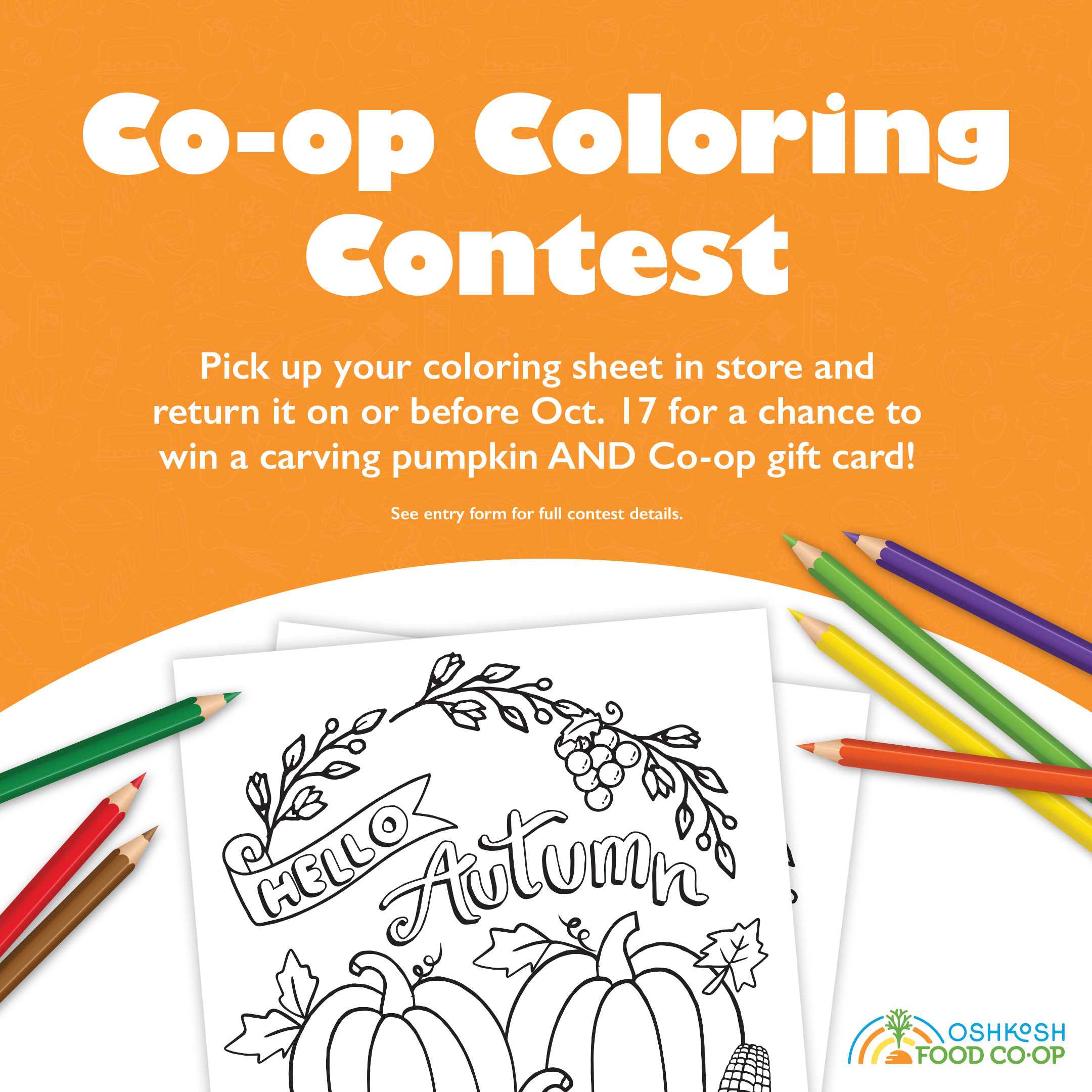 Co-op Month Coloring Contest 2022 - Oshkosh Food Coop