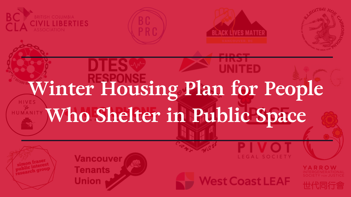 Winter Housing Plan for People Who Shelter in Public Space