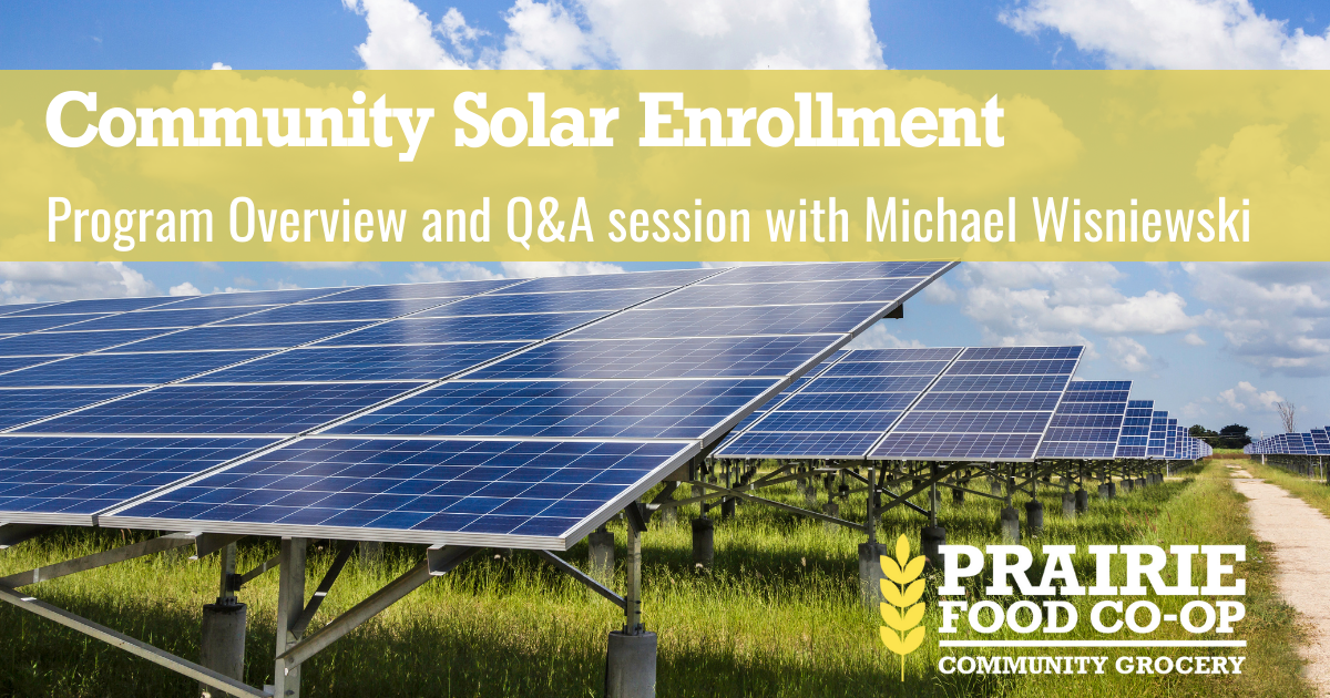 Community Solar Q&A - Prairie Food Co-op Community Grocery