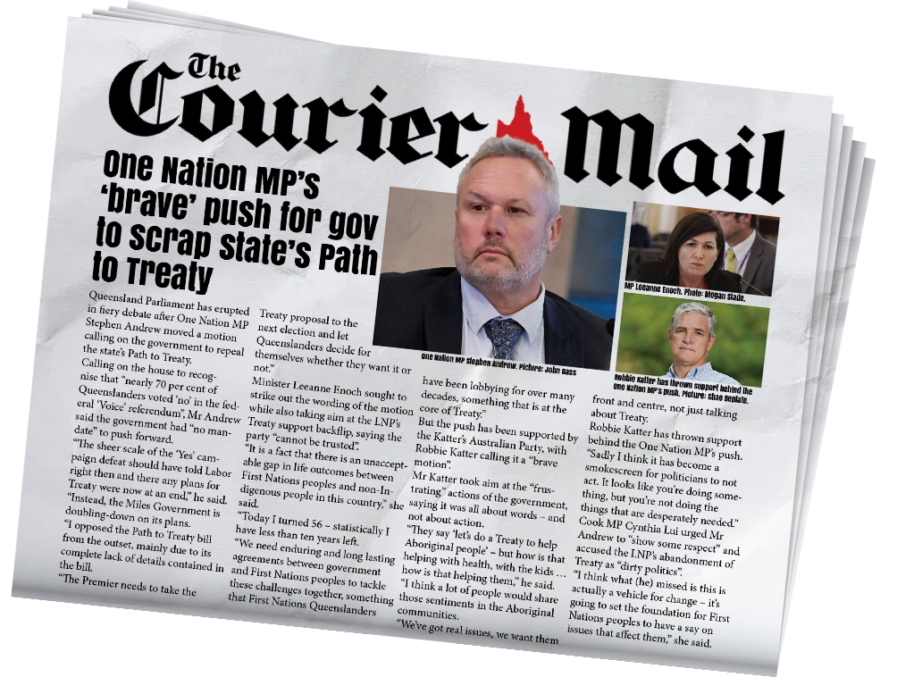 One Nation MP’s ‘Brave’ Push For Gov To Scrap State’s Path To Treaty ...