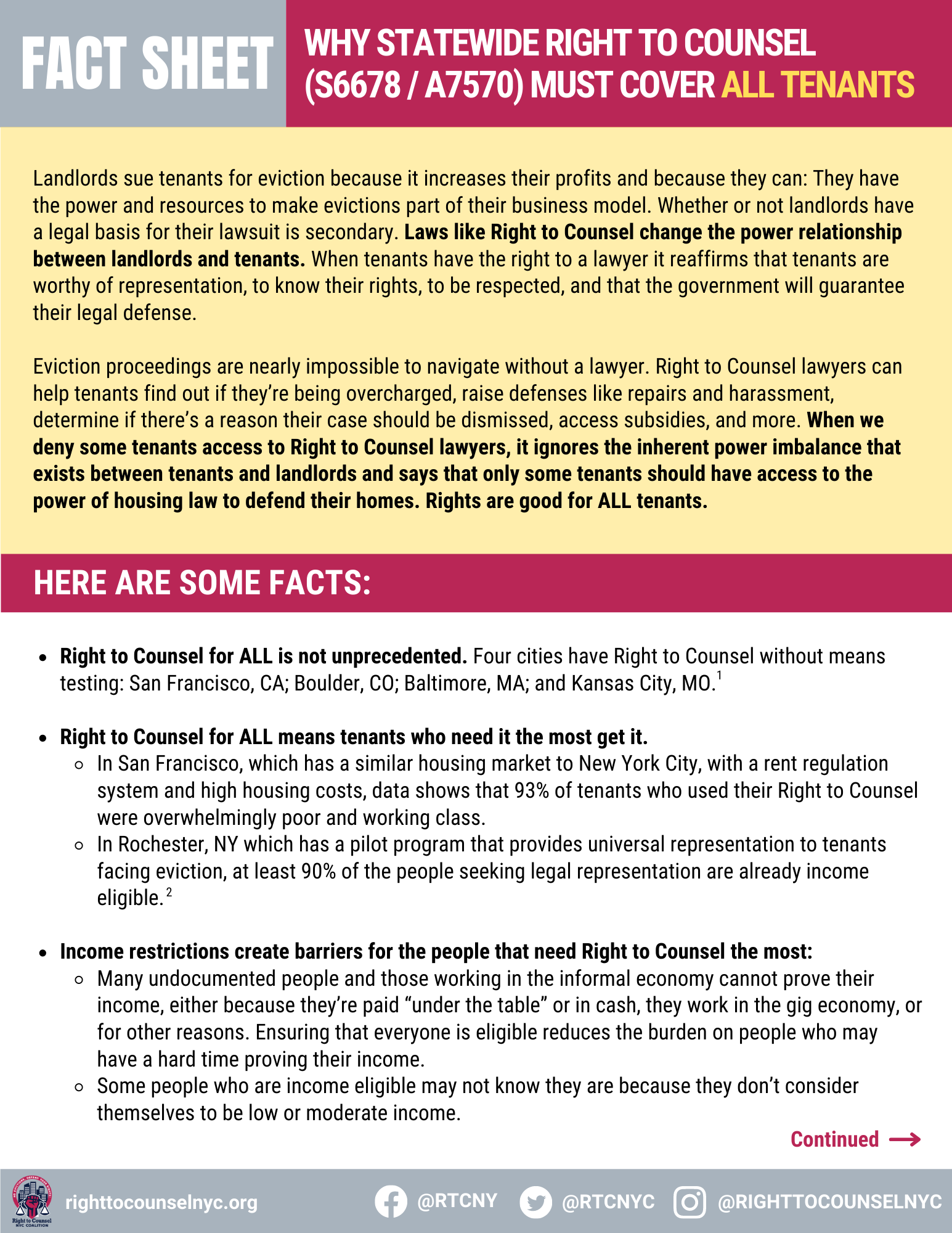 Statewide Right to Counsel - Right to Counsel NYC Coalition