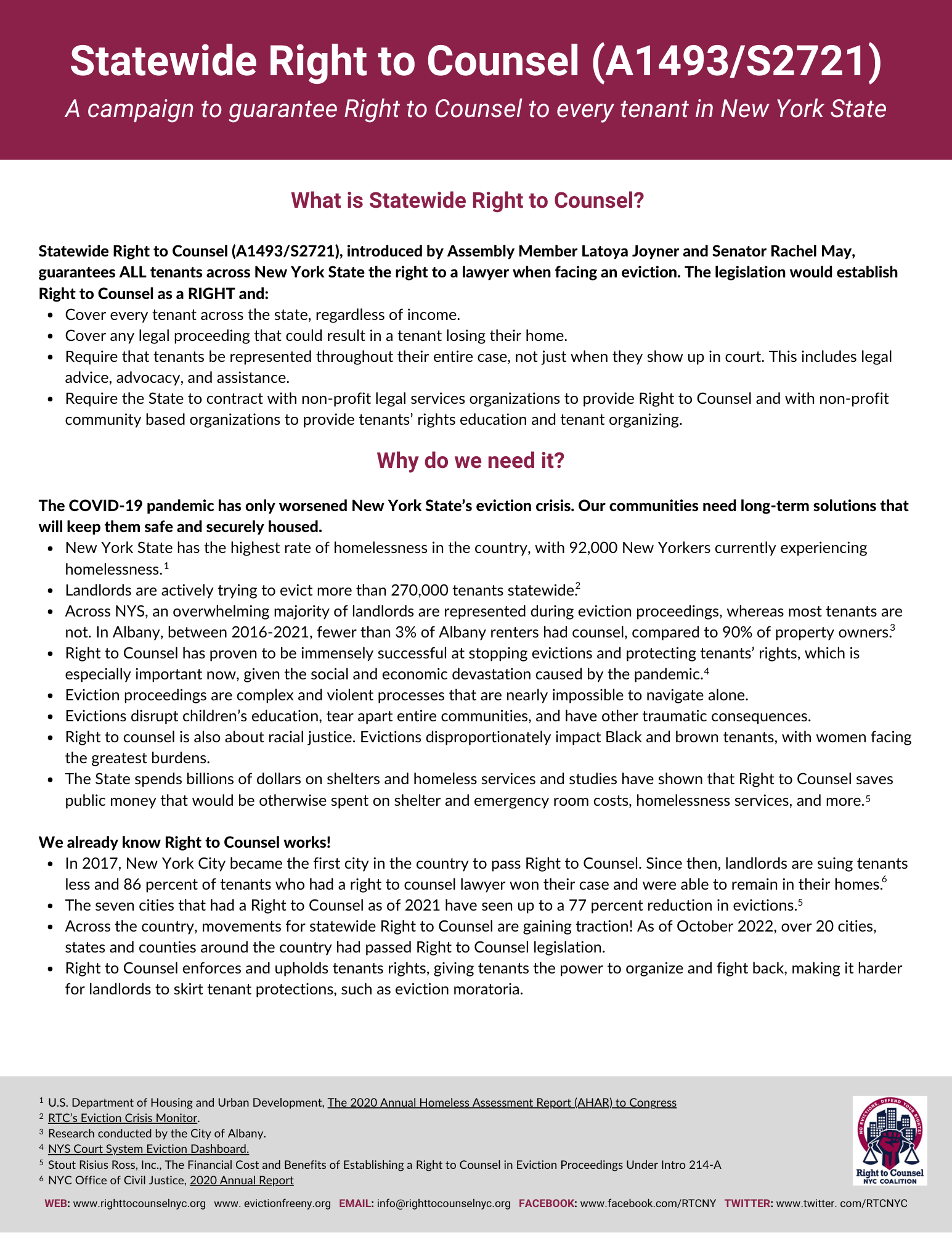 Statewide Right to Counsel - Right to Counsel NYC Coalition