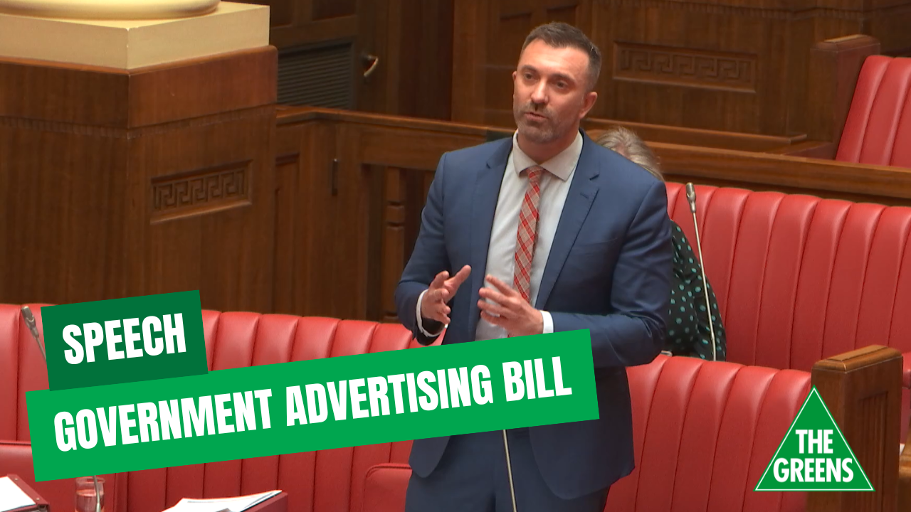 Speech: Government Advertising Bill - Robert Simms MLC