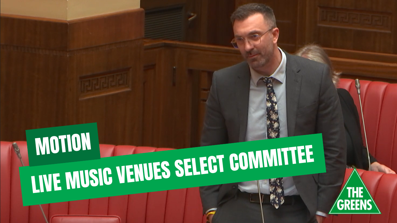 Motion: Local and Live Creative Venues - Robert Simms MLC