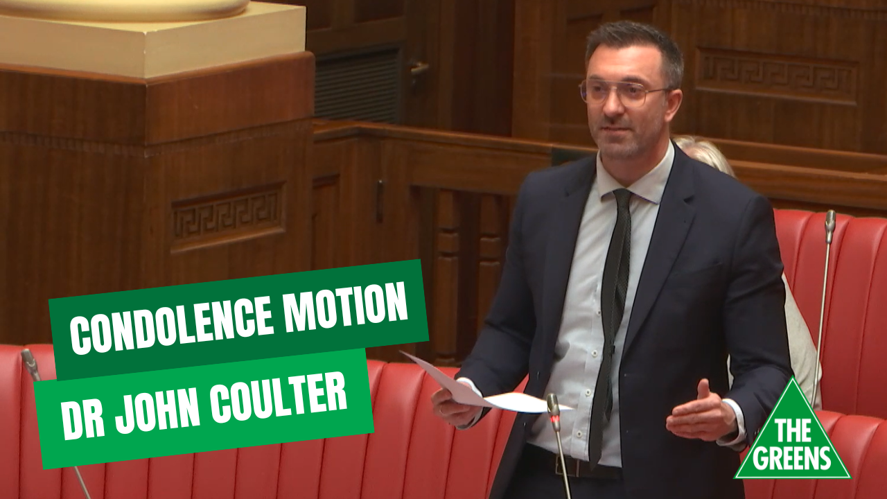 Motion: Dr John Coulter - Robert Simms MLC